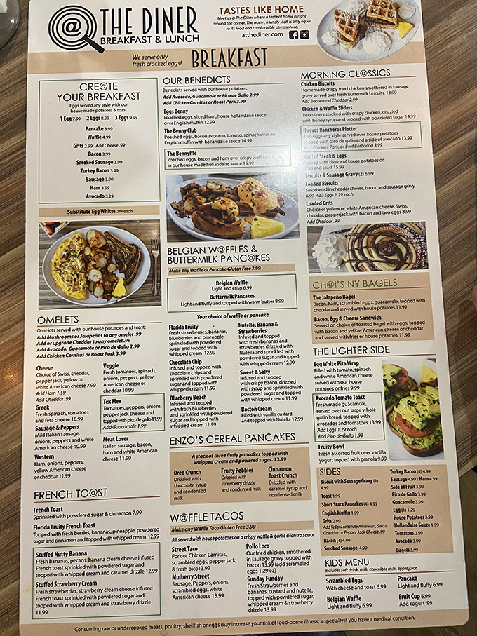 A menu that reads like a love letter to comfort food, with options for every breakfast craving.