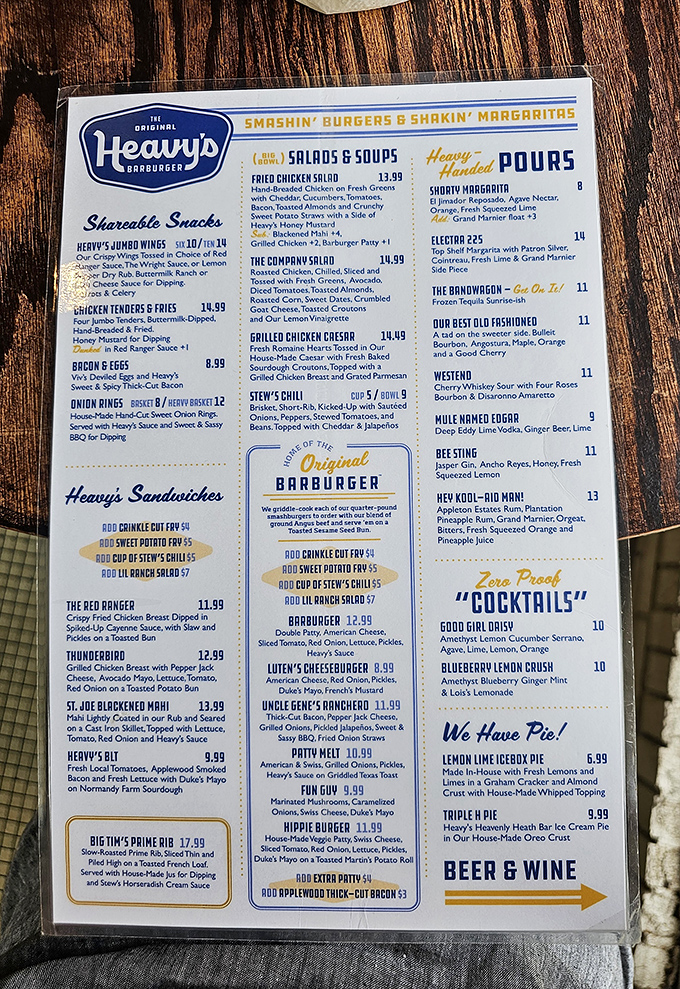 This menu isn't just a list&mdash;it's a roadmap to happiness. Each description promises a journey worth taking, especially that Barburger.