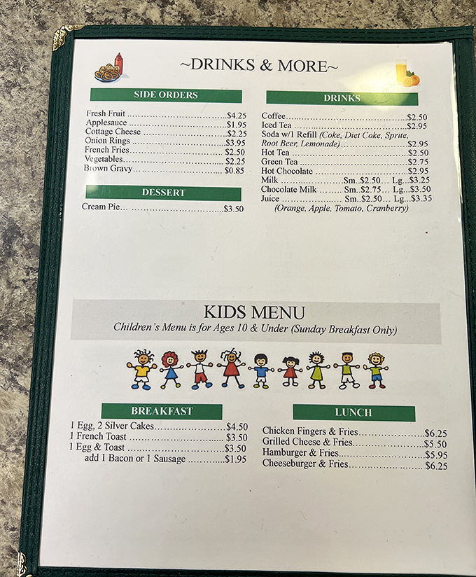 A menu that doesn't need fancy descriptions or trendy ingredients&mdash;just honest food that speaks for itself.