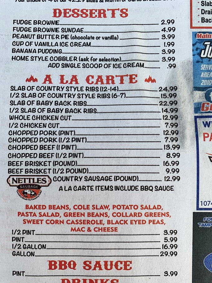 This menu isn't just a list&mdash;it's a roadmap to happiness. Each line represents hours of smoking expertise and generations of flavor development.
