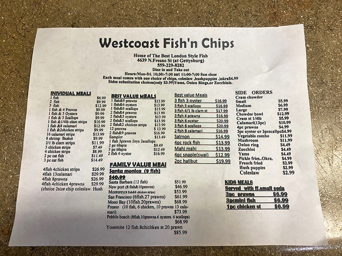 This isn't just a menu &ndash; it's your roadmap to some of California's most surprisingly spectacular seafood.