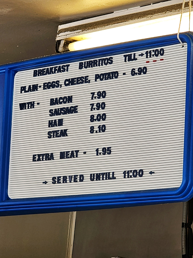 No fancy fonts or marketing speak here &ndash; just honest breakfast options that let the food do all the talking.