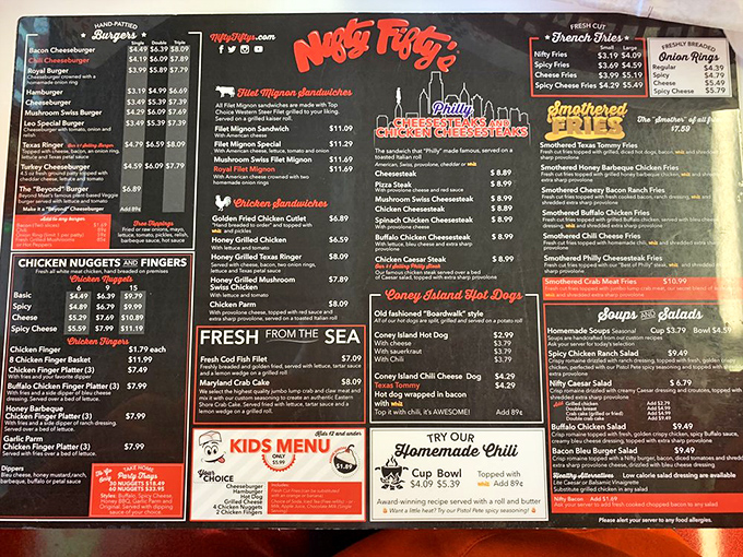 This menu reads like a doctoral thesis on American comfort food, with prices that won't require a loan officer.