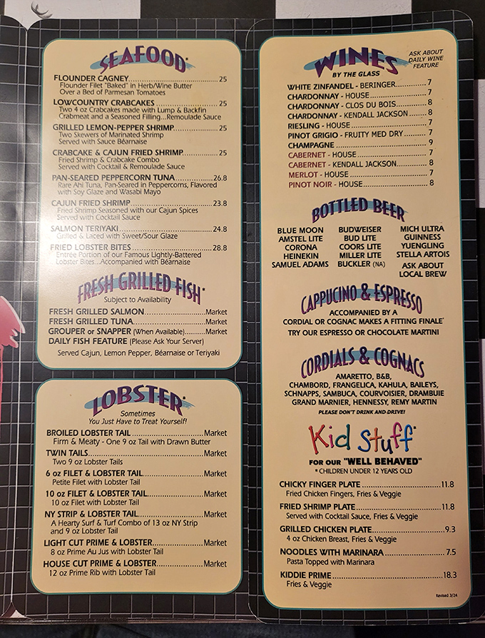 A menu that reads like a love letter to seafood lovers. Each carefully curated offering promises ocean-fresh delights prepared with time-honored techniques.