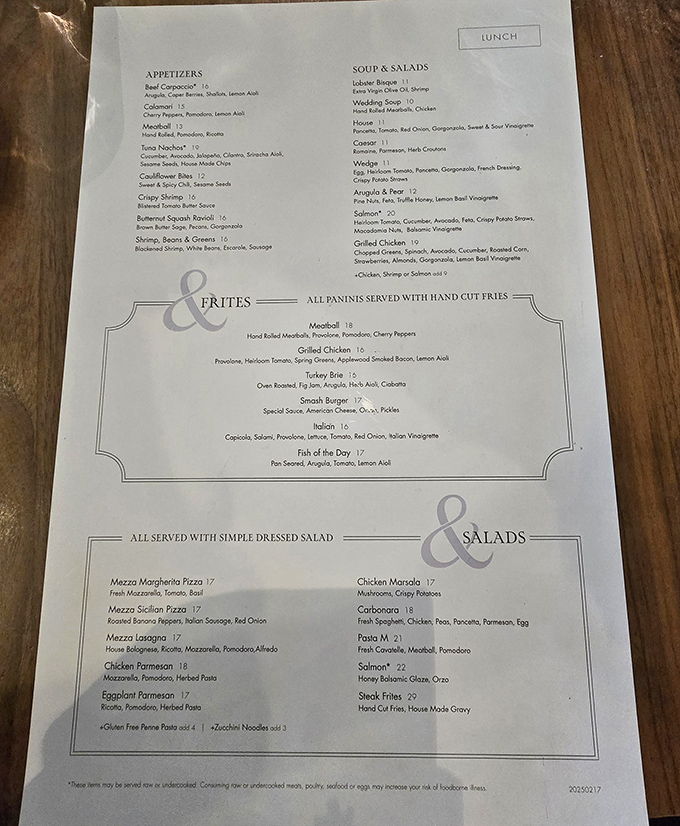 A menu that reads like a love letter to Italian cuisine, where every dish promises a story and your only struggle is choosing just one.