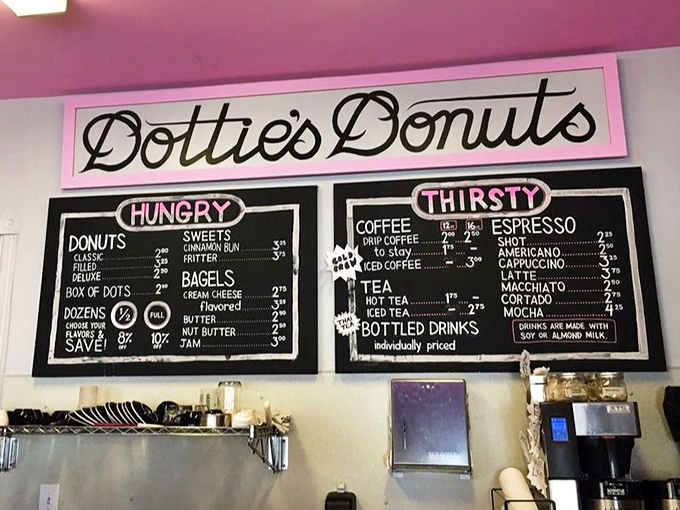 The menu board reads like a love letter to anyone who believes breakfast is life's most important decision.