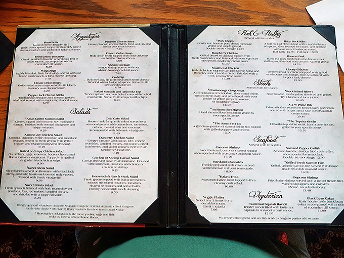 The menu reads like a love letter to American classics, with each description promising a delicious journey.