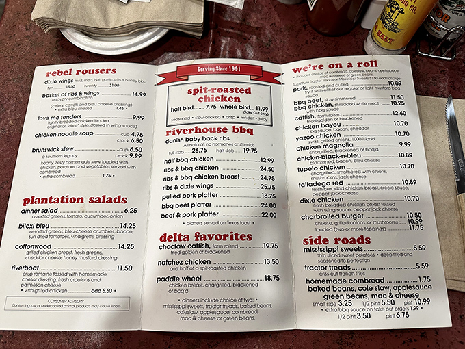 This menu reads like a love letter to Southern comfort food, with wings that deserve their own fan club.