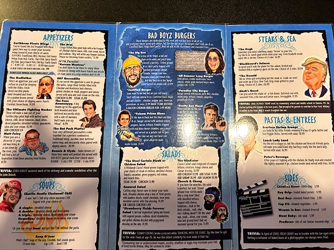 This isn't just a menu&mdash;it's a personality test. Your choice between "The Big Lebowski Burger" and "Caribbean Pirate Wings" reveals more than your hunger level.