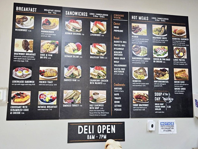 The menu reads like a love letter to traditional German cuisine, featuring classics perfected over centuries.