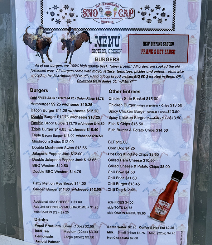 This menu isn't trying to impress food critics&mdash;it's impressing actual humans who appreciate honest burgers made with 100% high-quality beef.