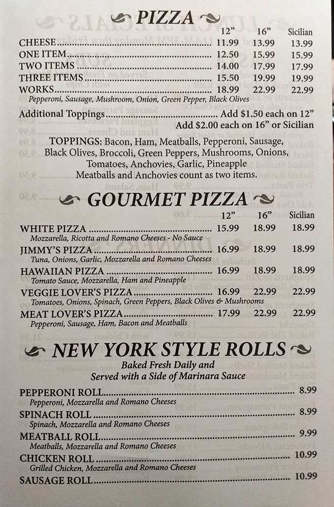 The pizza section reads like a love letter to cheese and dough. Jimmy's signature tuna pizza might raise eyebrows, but trust me&mdash;it's the culinary plot twist you didn't know you needed.