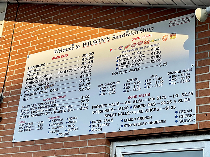 A menu board that tells you everything you need to know: "Good Eats," "Good Drinks," and "Good Treats." No pretension, just honest promises kept since 1936.