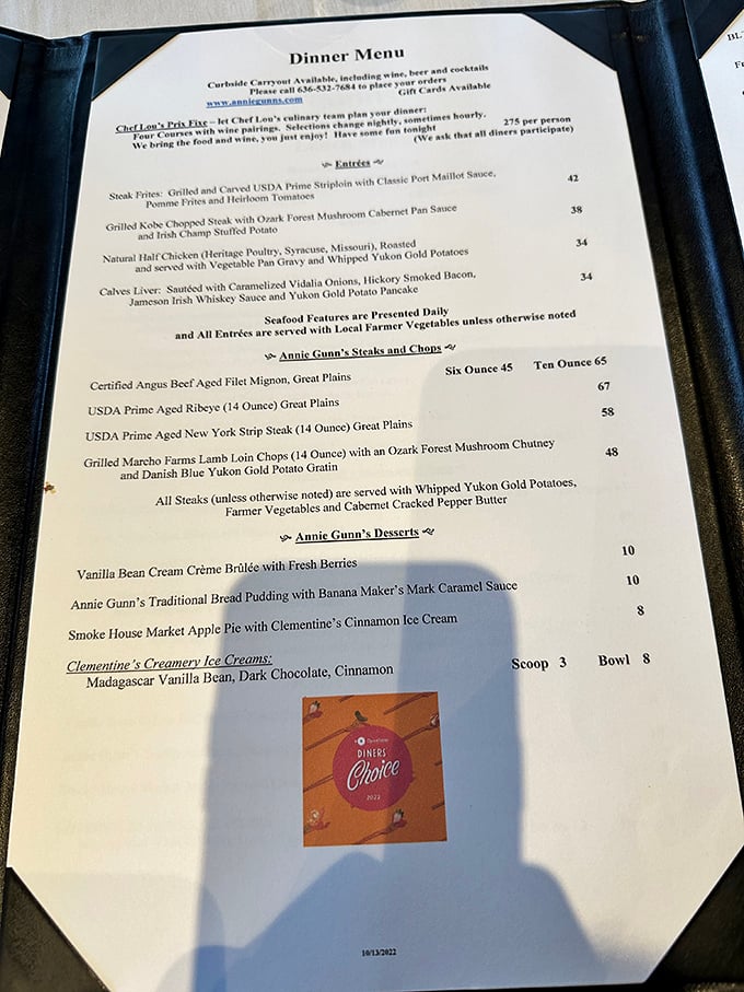 A menu that reads like poetry for protein enthusiasts, with the legendary filet mignon taking center stage among an impressive supporting cast.