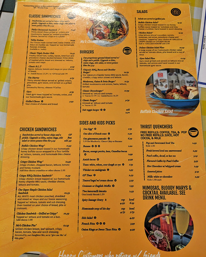 A menu that reads like a love letter to comfort food&mdash;each item promising the kind of satisfaction that makes smartphones temporarily irrelevant.