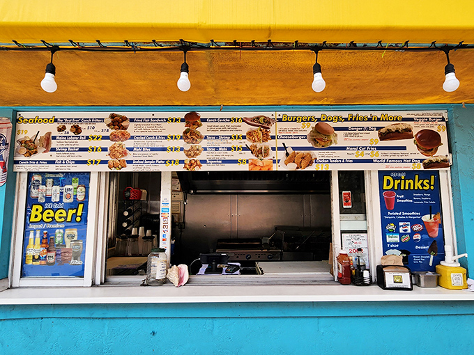 Sometimes the best menus are the simple ones – no fancy fonts, just straight talk about seriously good seafood.