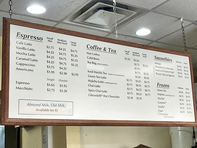 The menu board at Belle's reads like a passport to flavor country, with matcha lattes and hojicha teas stealing the spotlight.