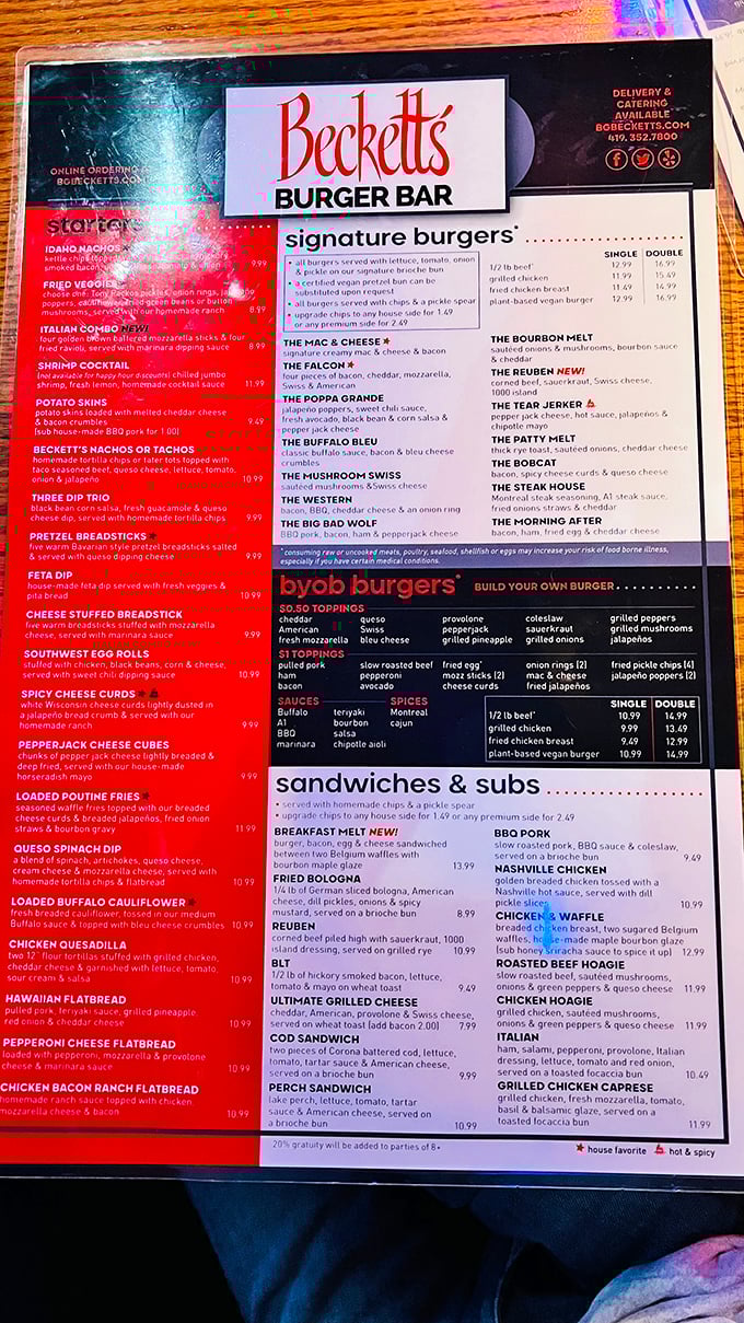 The menu reads like a love letter to comfort food enthusiasts. Decision paralysis has never been so deliciously justified.