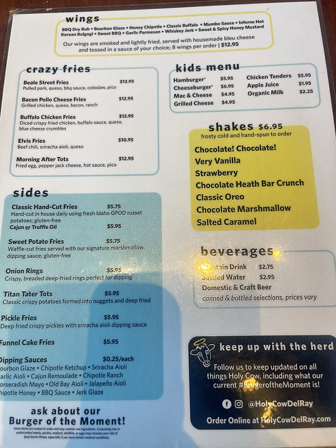 The menu reads like a love letter to comfort food, with "Crazy Fries" that live up to their name and shakes that demand two straws and zero guilt.