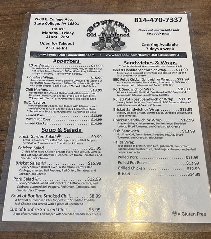 A menu that reads like barbecue poetry&mdash;each option promising the kind of flavor that makes you close your eyes and forget your table manners.