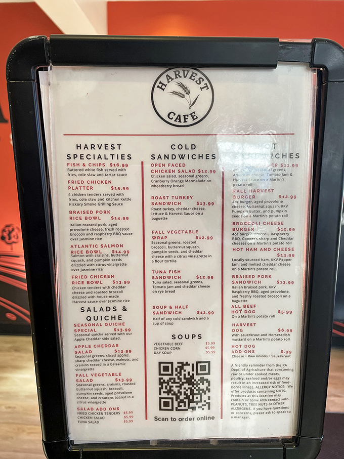 One glance at this menu and you'll understand why decision-making becomes deliciously difficult at Harvest Cafe.