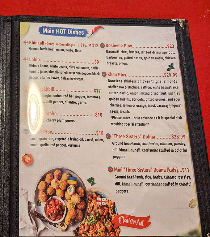 This menu reads like a love letter to Eastern European comfort food classics.