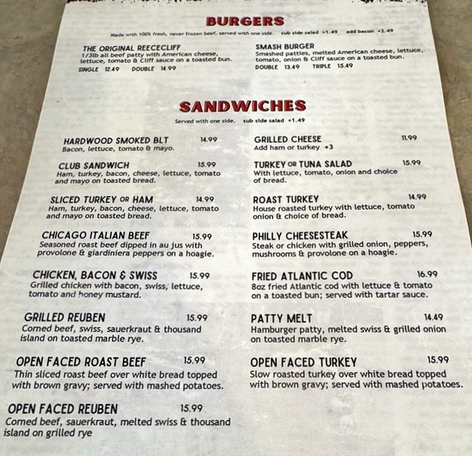 The menu reads like a greatest hits album of American comfort food classics, each with its own loyal following.