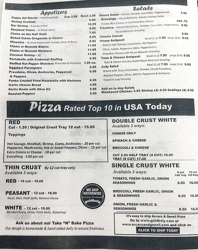 A menu that reads like a love letter to Italian-American cuisine. The "Top 10 in USA Today" isn't just bragging&mdash;it's a promise they deliver on.
