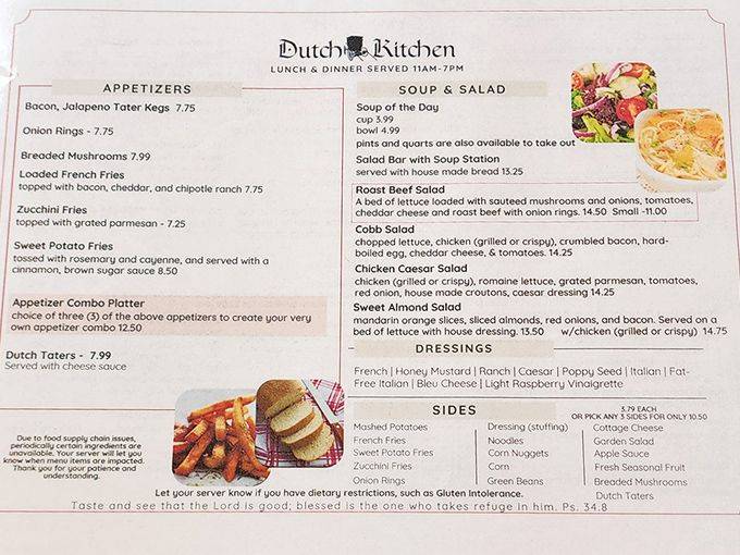 This menu isn't just a list of food&mdash;it's a roadmap to happiness with a side of mashed potatoes.