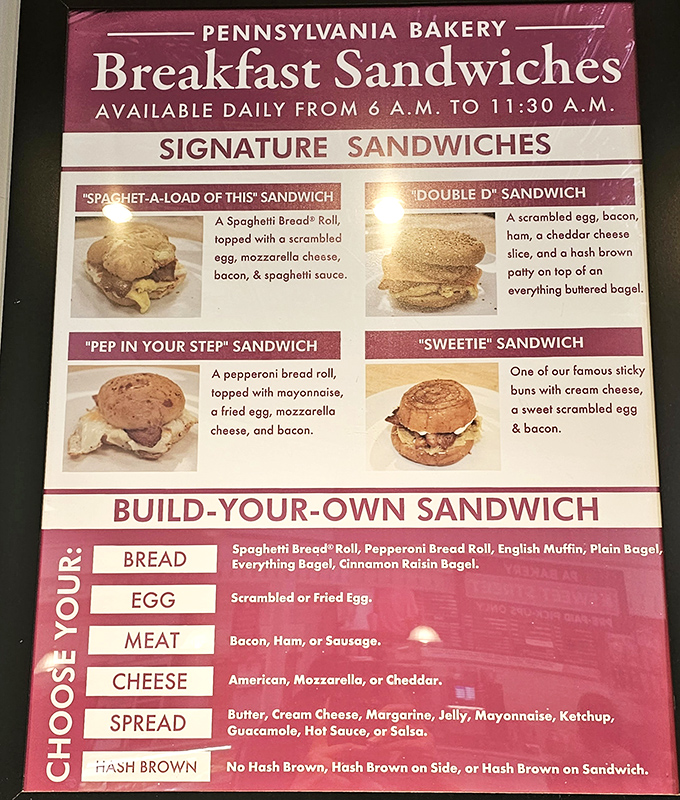 Breakfast sandwiches that defy convention&mdash;the "Spaghet-a-load of This" proves Pennsylvanians understand that pasta for breakfast isn't just acceptable, it's necessary.