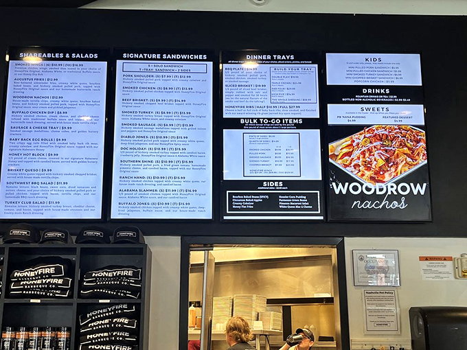 A menu that reads like barbecue poetry &ndash; each description promising smoky delights that make decision-making the hardest part of your visit.