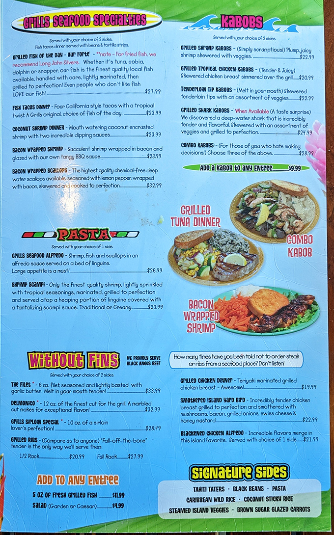 A menu that reads like a love letter to the ocean, with enough options to cause delicious decision paralysis.