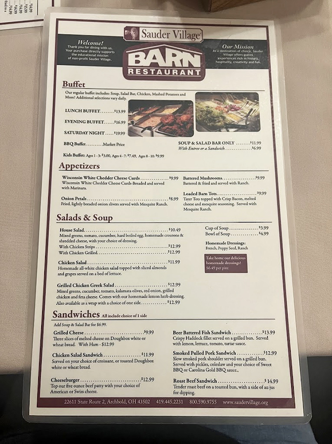 The menu at The Barn Restaurant reads like a love letter to Midwestern comfort food&mdash;complete with all the classics your grandmother would approve of.