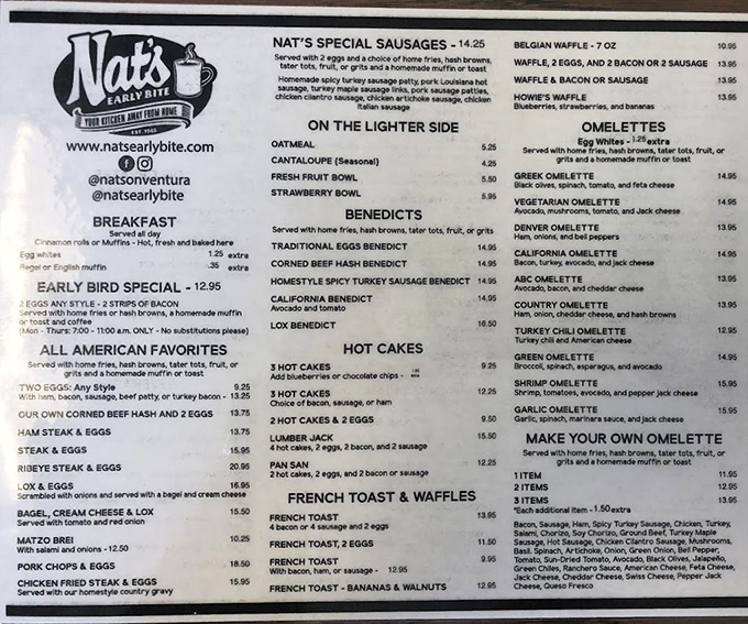 A menu that reads like a love letter to breakfast classics &ndash; no molecular gastronomy here, just honest-to-goodness morning delights that never go out of style.