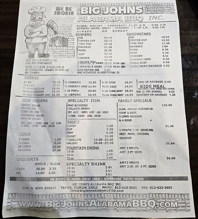 This menu isn't just a list &ndash; it's a roadmap to happiness with "We Be Smokin'" as your trusty guide.