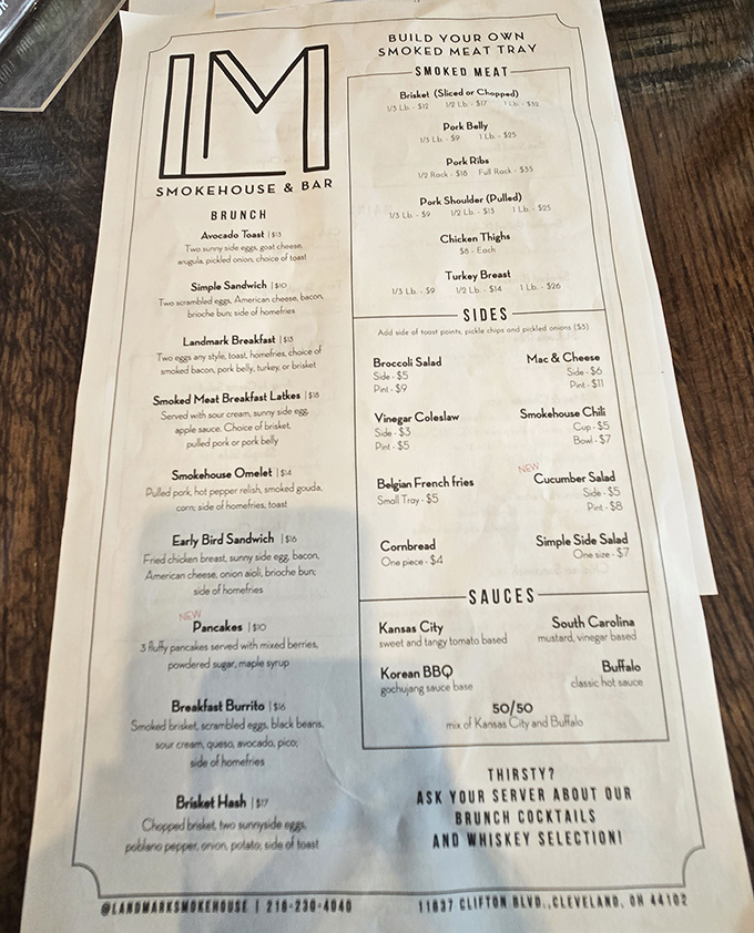 A menu that reads like barbecue poetry&mdash;build your own meat tray, multiple sauce options, and brunch that'll make you rethink your Sunday plans entirely.