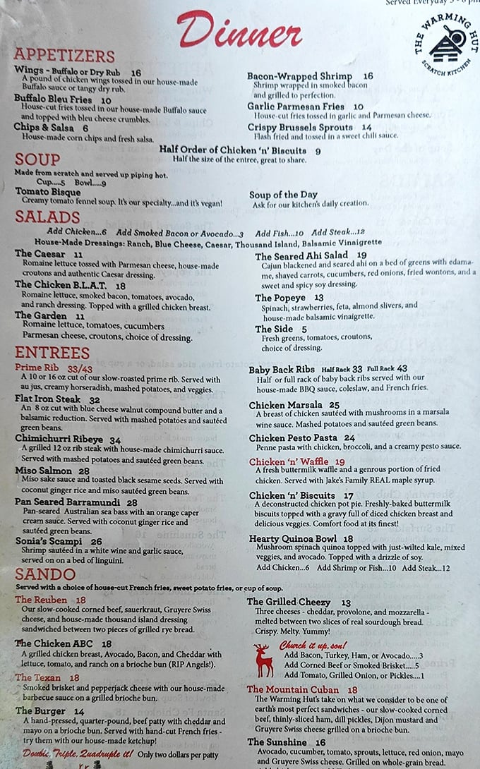 A menu that reads like a love letter to comfort food, with enough options to make decision-making the hardest workout of your day.