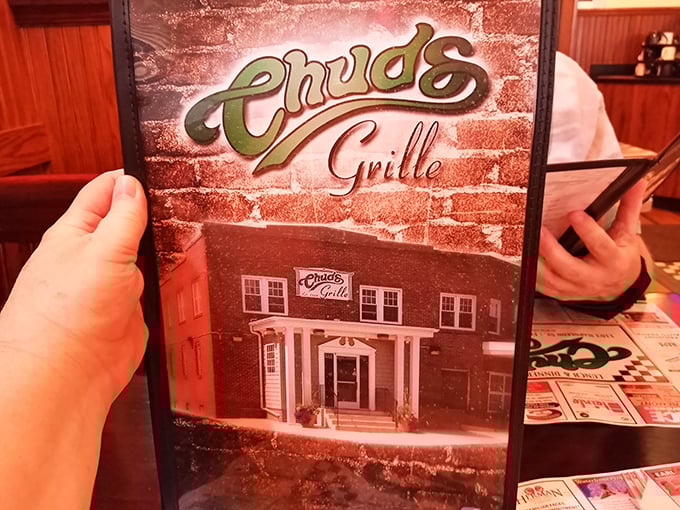 The menu at Chud's isn't just a list of food&mdash;it's a roadmap to happiness, carefully preserved in this nostalgic holder.