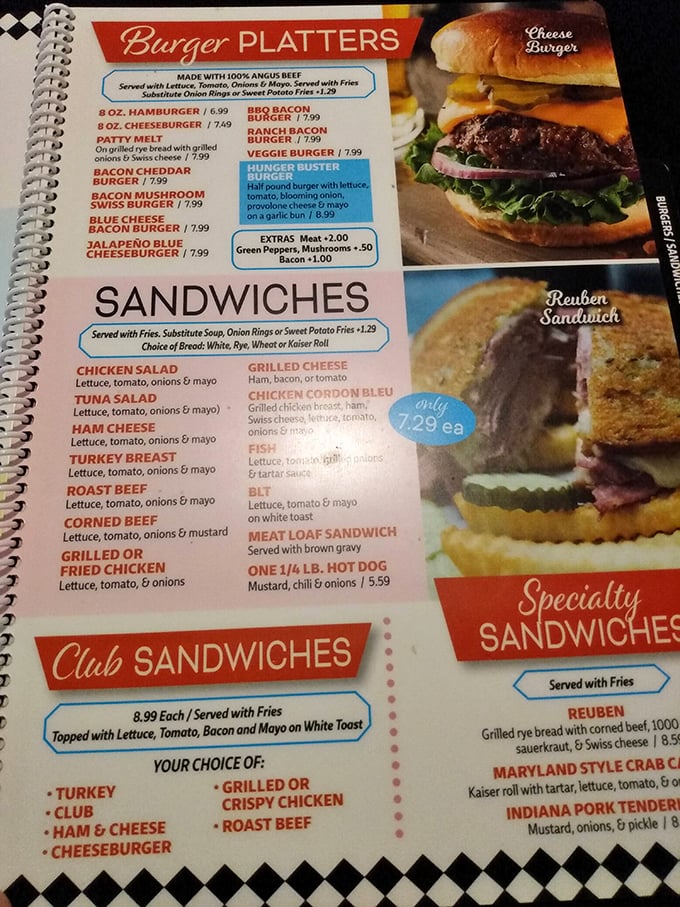 This menu isn't just offering food&mdash;it's presenting life choices. And when faced with burgers versus sandwiches, the correct answer is "yes, please."