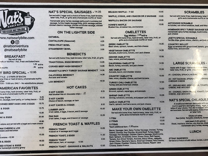 A menu that reads like a breakfast manifesto, with prices that won't require a second mortgage.