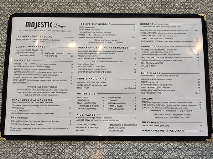 A menu that doesn't need spell-check or fancy fonts&mdash;just honest food that's stood the test of time and countless hangovers.