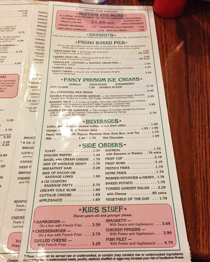 A menu where "diet" is just something printed under the beverages section&mdash;this laminated treasure map leads to culinary contentment.