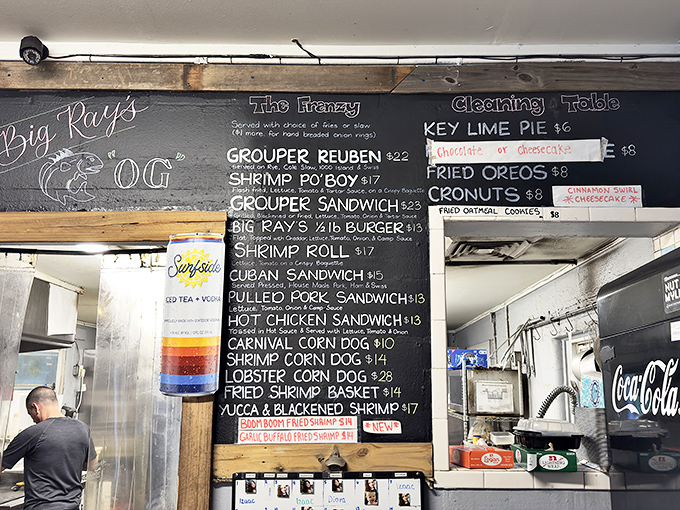 That chalkboard menu is like a treasure map where X marks the spot for some of Tampa's most coveted seafood treasures. The Grouper Reuben calls my name!