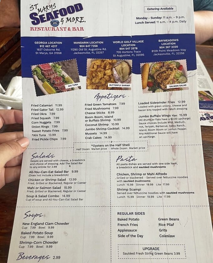 The menu reads like a love letter to the sea. Warning: decision paralysis may occur when faced with this many delicious options.