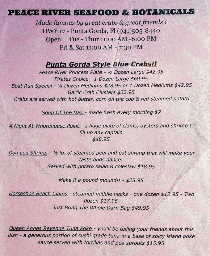 A menu that reads like seafood poetry. "A Night At Whorehouse Point" isn't what your grandmother thinks&mdash;unless she loves platters of oysters, clams, and shrimp.