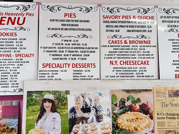 The menu board reads like a love letter to indulgence. Notice they don't waste precious space on salads &ndash; these folks understand priorities.