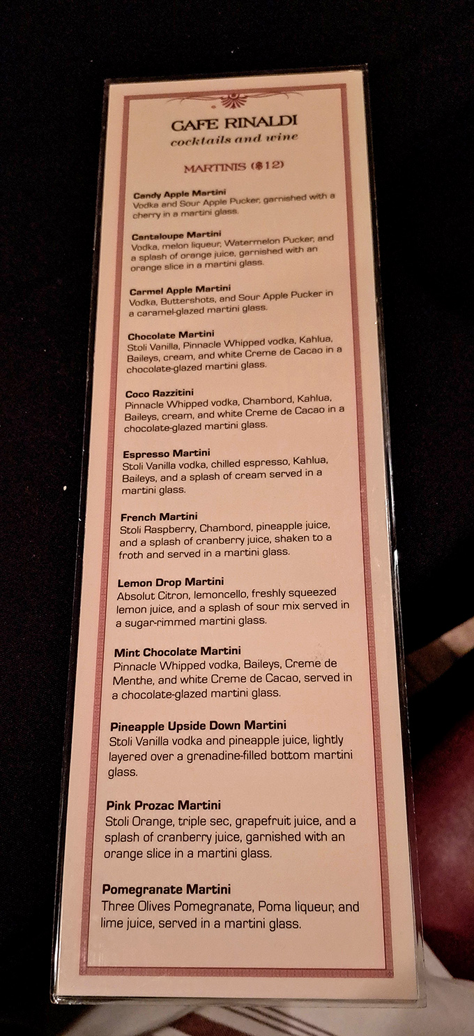 The martini menu reads like a dessert cart crashed into a liquor cabinet&mdash;in the most delightful way possible.