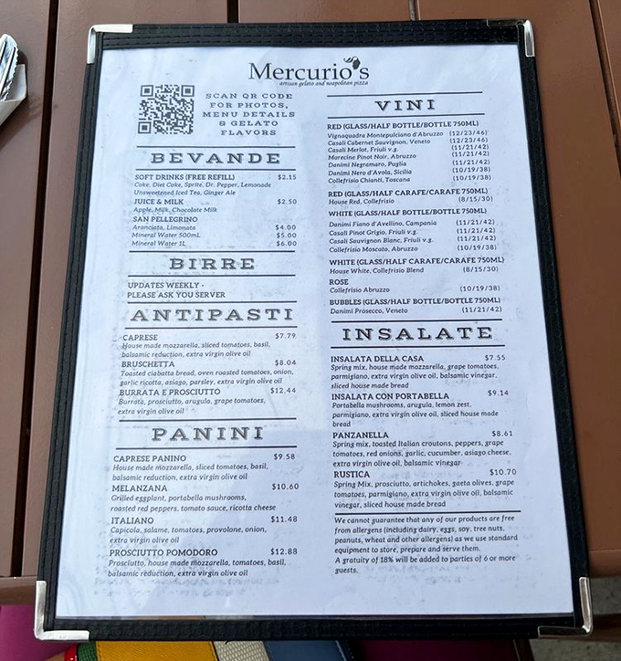 The menu reads like a love letter to Italian cuisine &ndash; antipasti, panini, insalate, and of course, those heavenly pizzas.