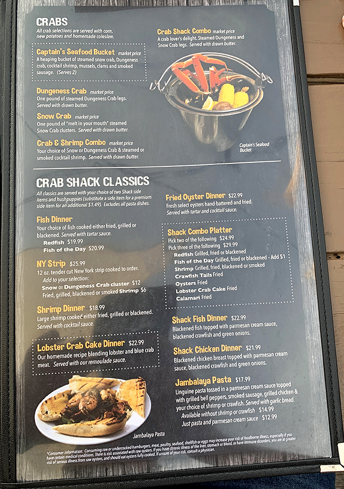 This menu isn't just a list&mdash;it's a treasure map where X marks the spot for your next seafood obsession.