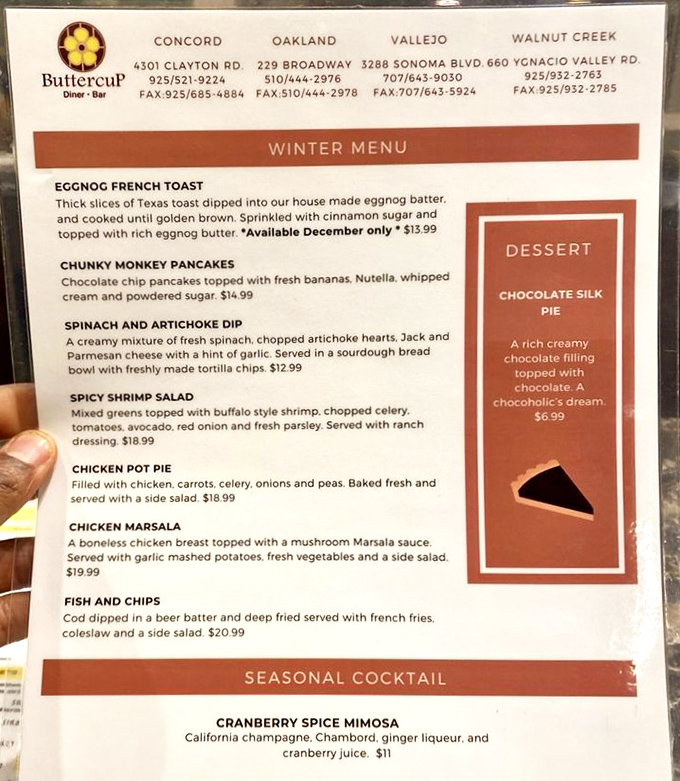 The winter menu reads like a love letter to comfort food&mdash;Eggnog French Toast and Chunky Monkey Pancakes? Resistance is futile.